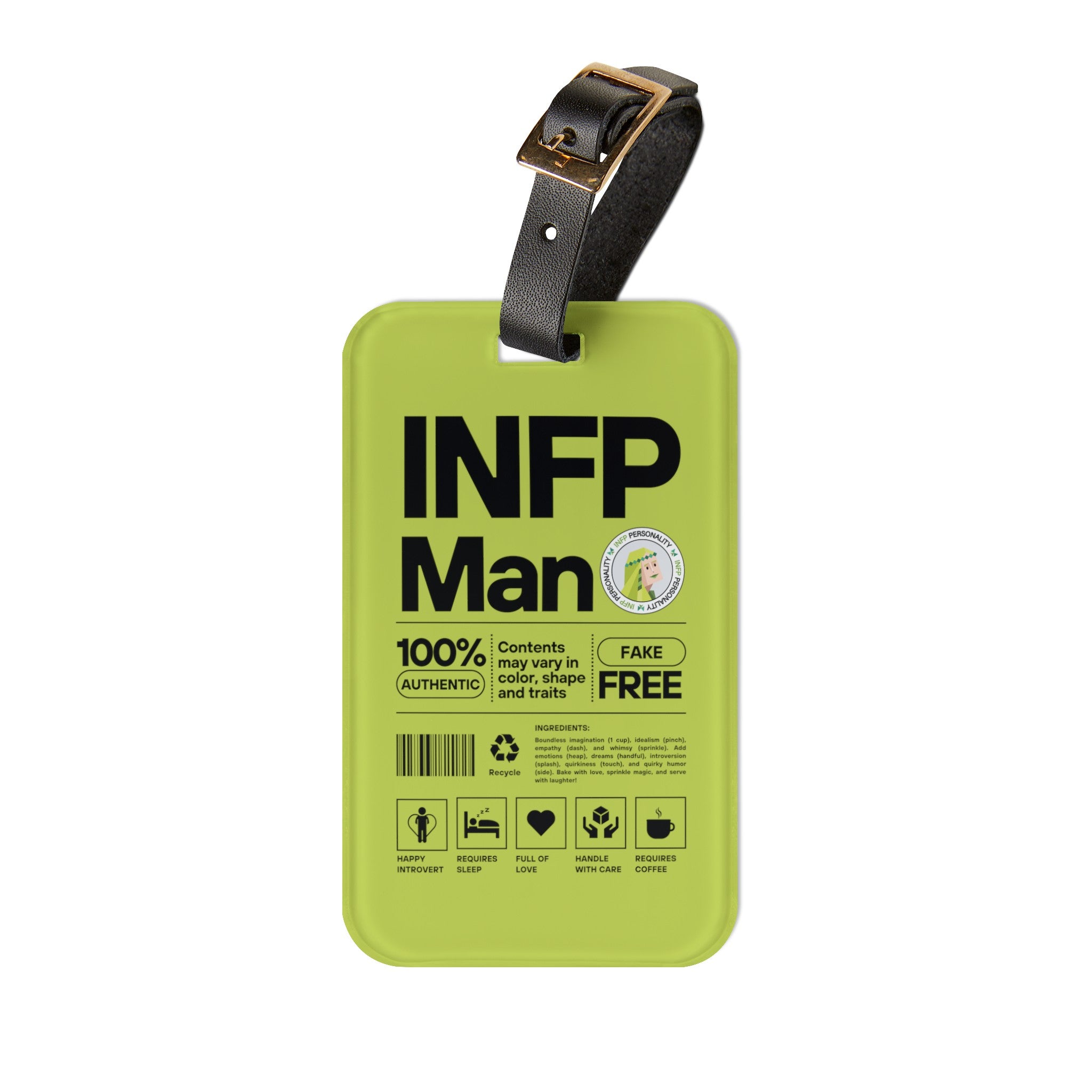 INFP Man Ingredients Luggage Tag – INFP Personality Community